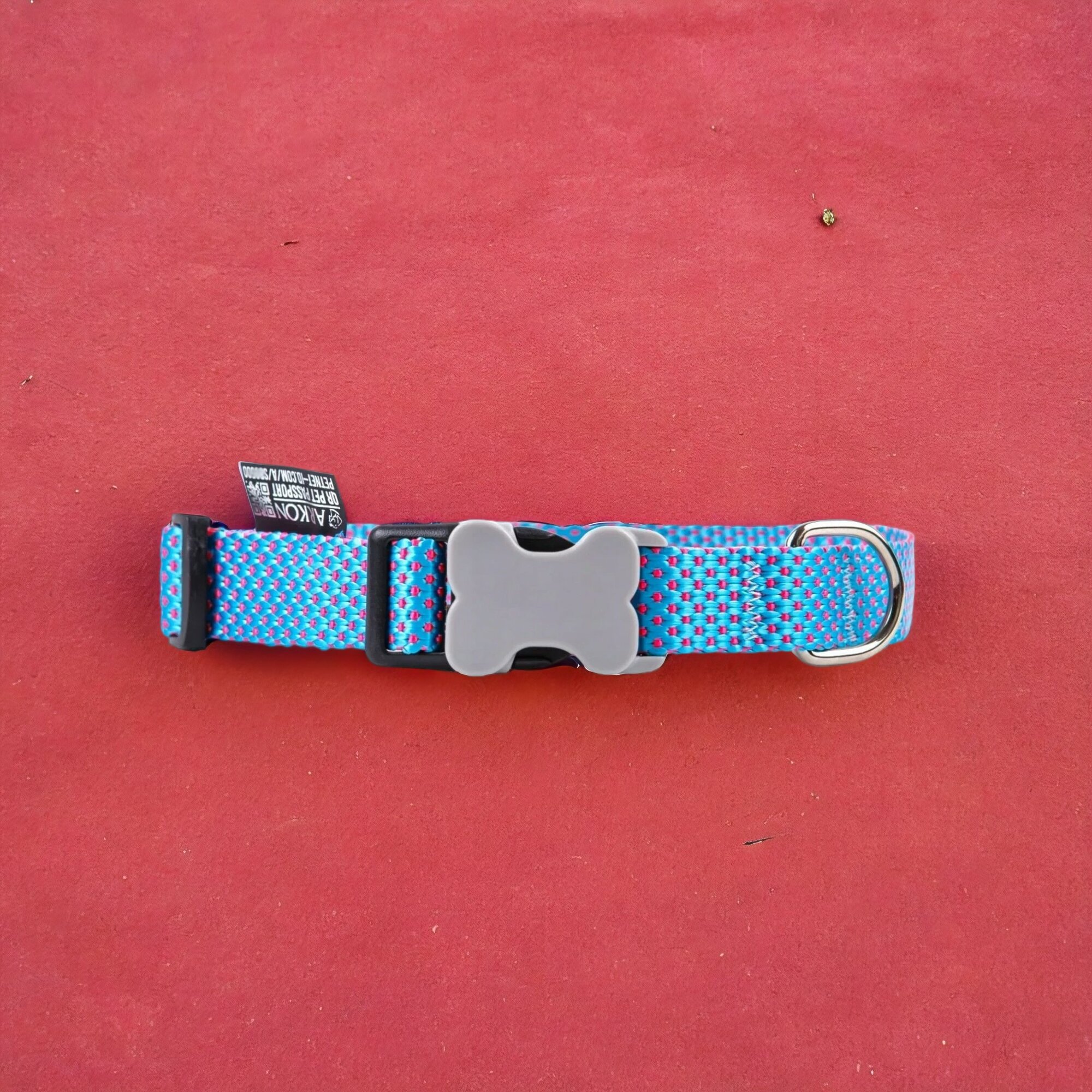 Ошейник Аркон Dog&Vogue NEO, для маленьких и миниатюрных собак, голубой, ширина 15 мм с адресником