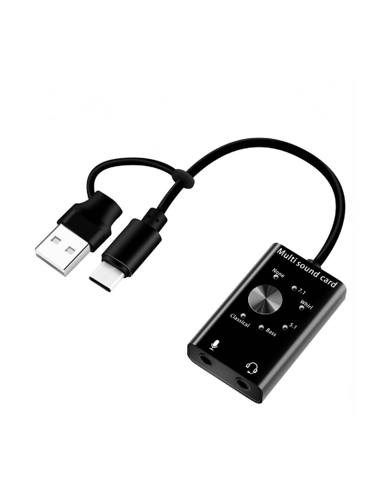 USB аудиоадаптер Стерео внешняя звуковая карта для игровых гарнитур 3,5 мм Наушники