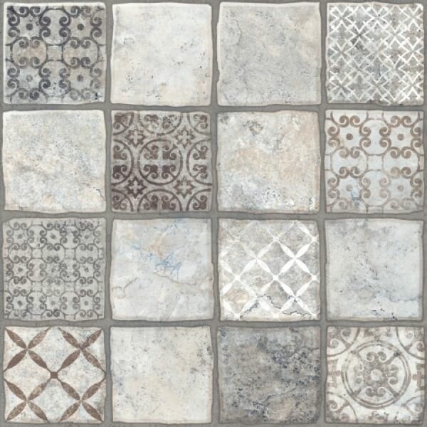 Керамин Керамогранит Карфаген 1Д декорированный мат 40x40 7 мм (цена за 2.08 м2)