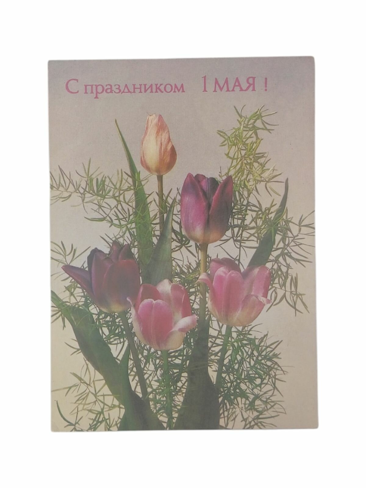 Советская почтовая открытка, С праздником 1 мая! Фото Дергилева. Сделано в СССР. Чистая.