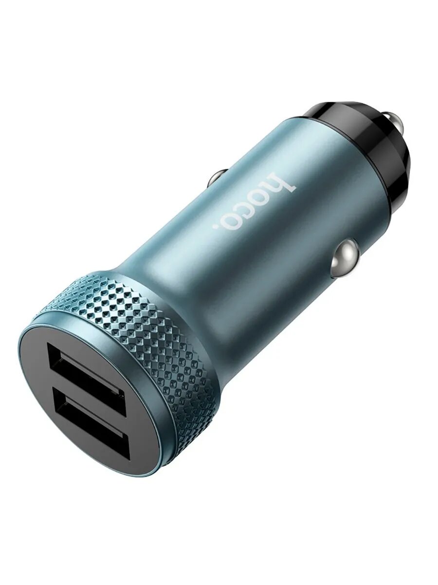 Автомобильное зарядное устройство Hoco Z49, 2.4А, 2USB, серый / зарядка в прикуриватель