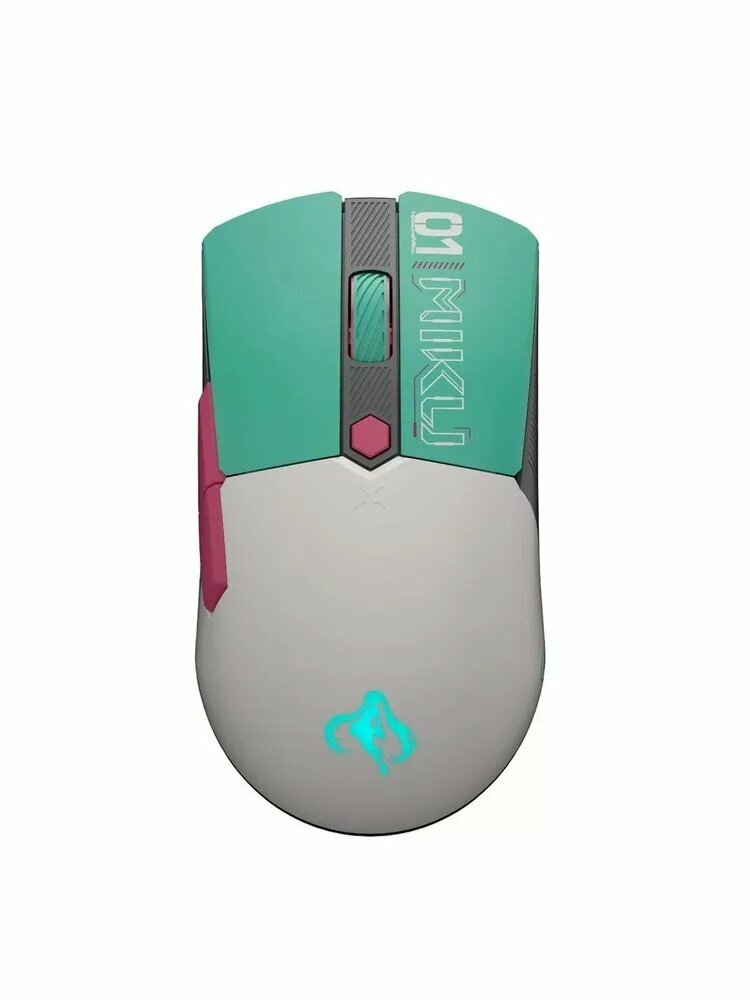ASUS Игровая мышь беспроводная Hatsune Miku Edition, бирюзовый, розовый