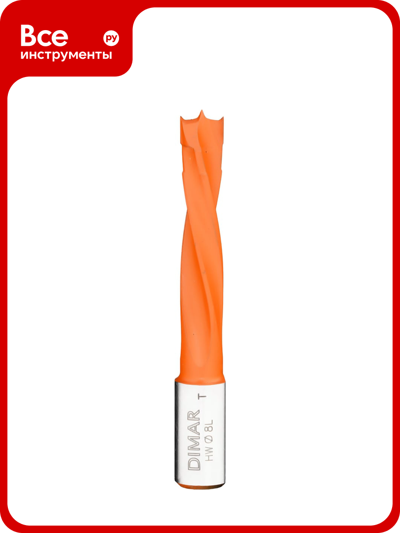 Сверло глухое левое 4 флейты (8x43 мм; L70 мм; хвостовик 10x20 присадка) Dimar 2014467