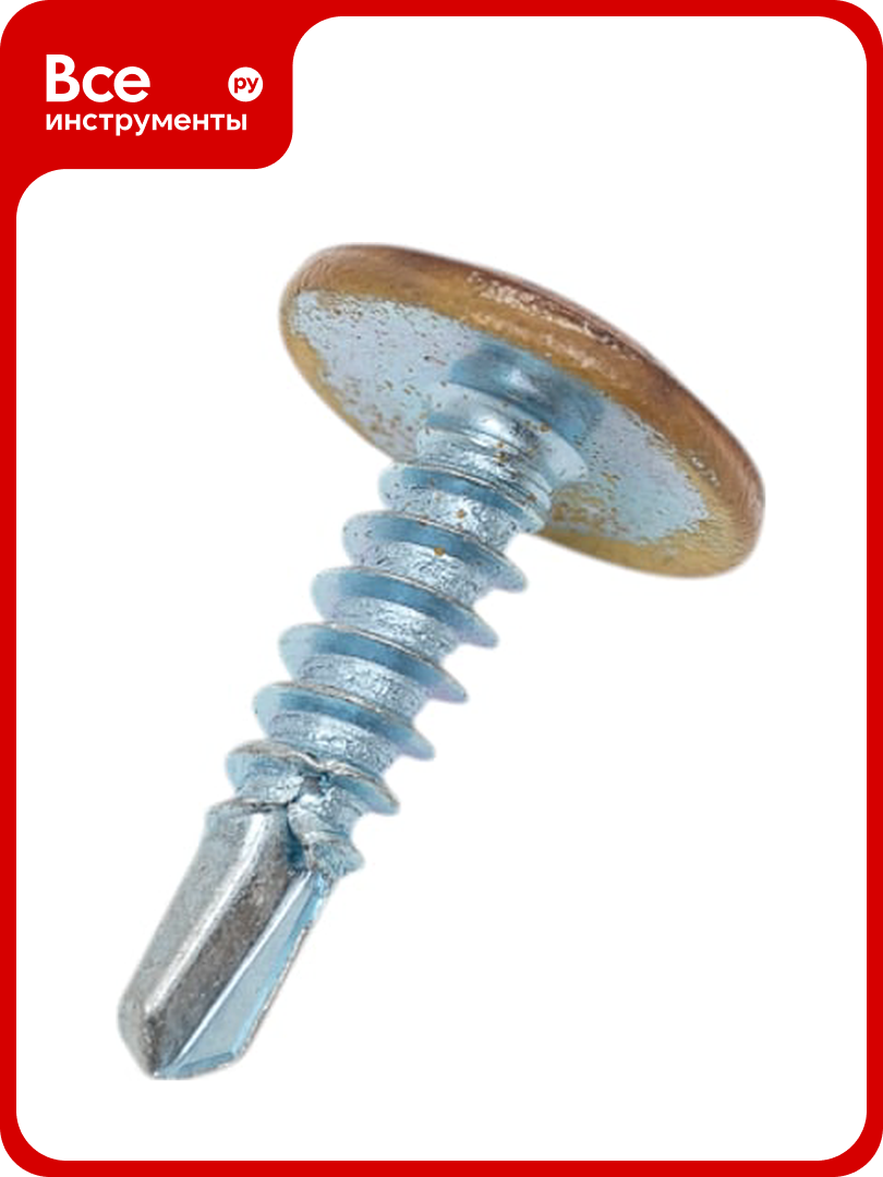 Саморез с пресс-шайбой Доброга 4,2x16 цинк, сверло, 500 шт. RALТемный дуб