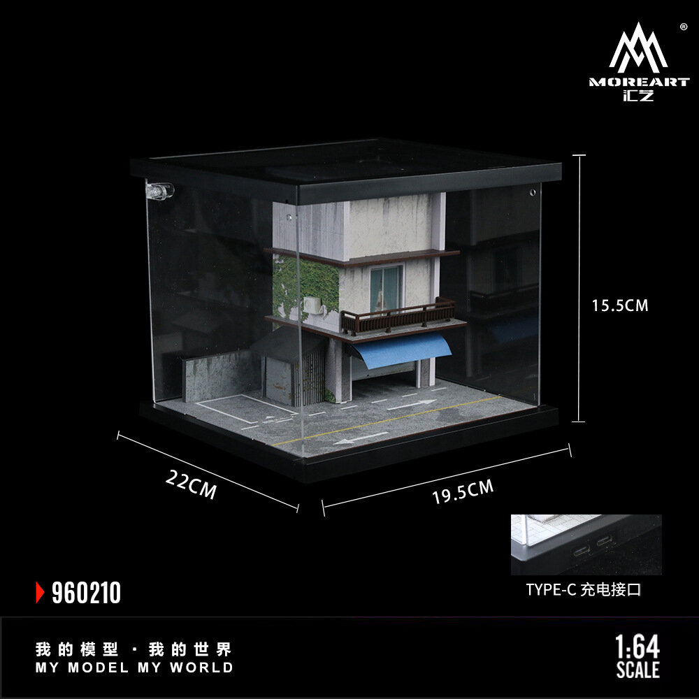Уличная сцена с подсветкой, сборная серия модель 10, масштаб 1:64, с LED-подсветкой, коллекционный набор для любителей
