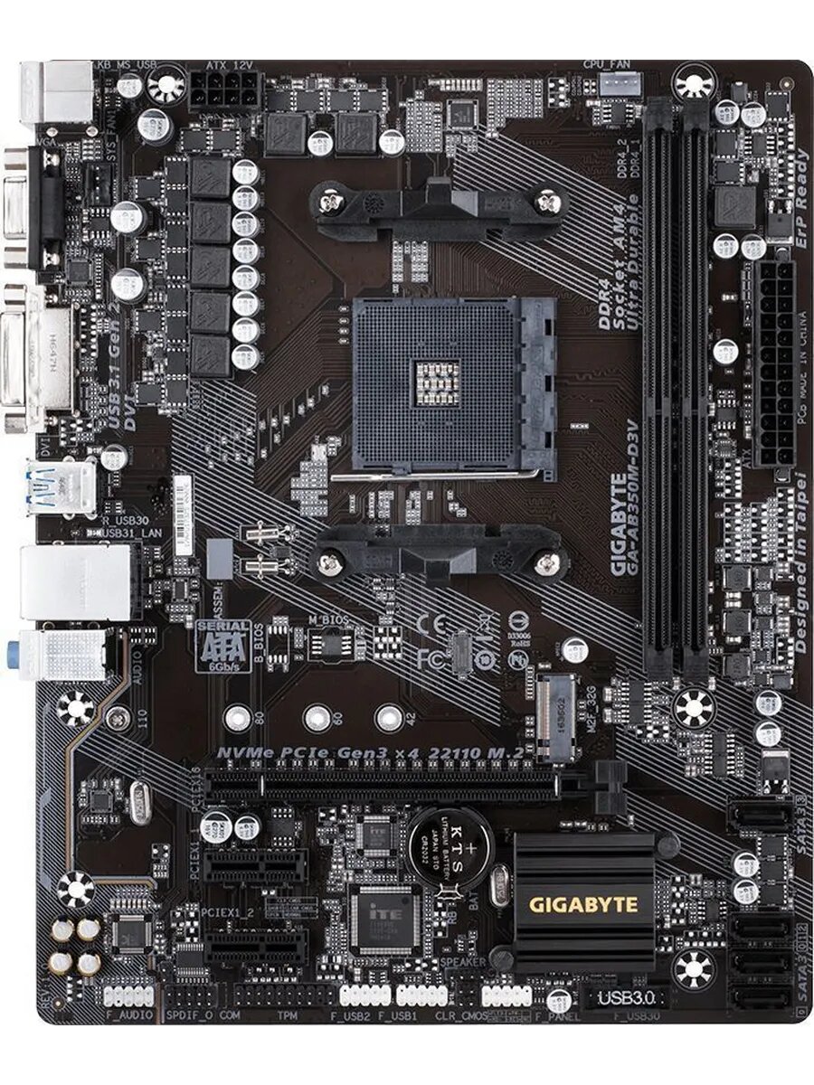 Материнская плата GA-AB350M-D3V - AM4, DDR4