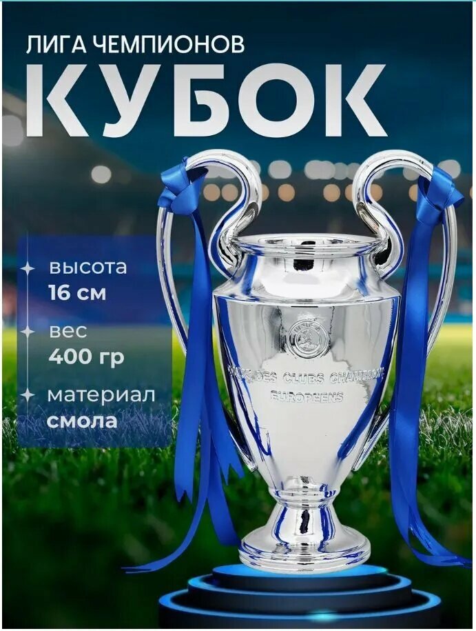 Футбольный кубок Лиги чемпионов УЕФА 2024 года Реал Мадрид , высота: 16 см