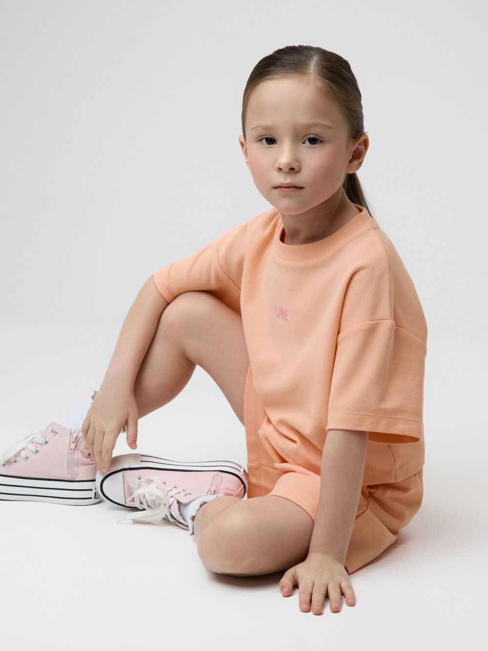 Шорты персиковые для девочки, хлопок