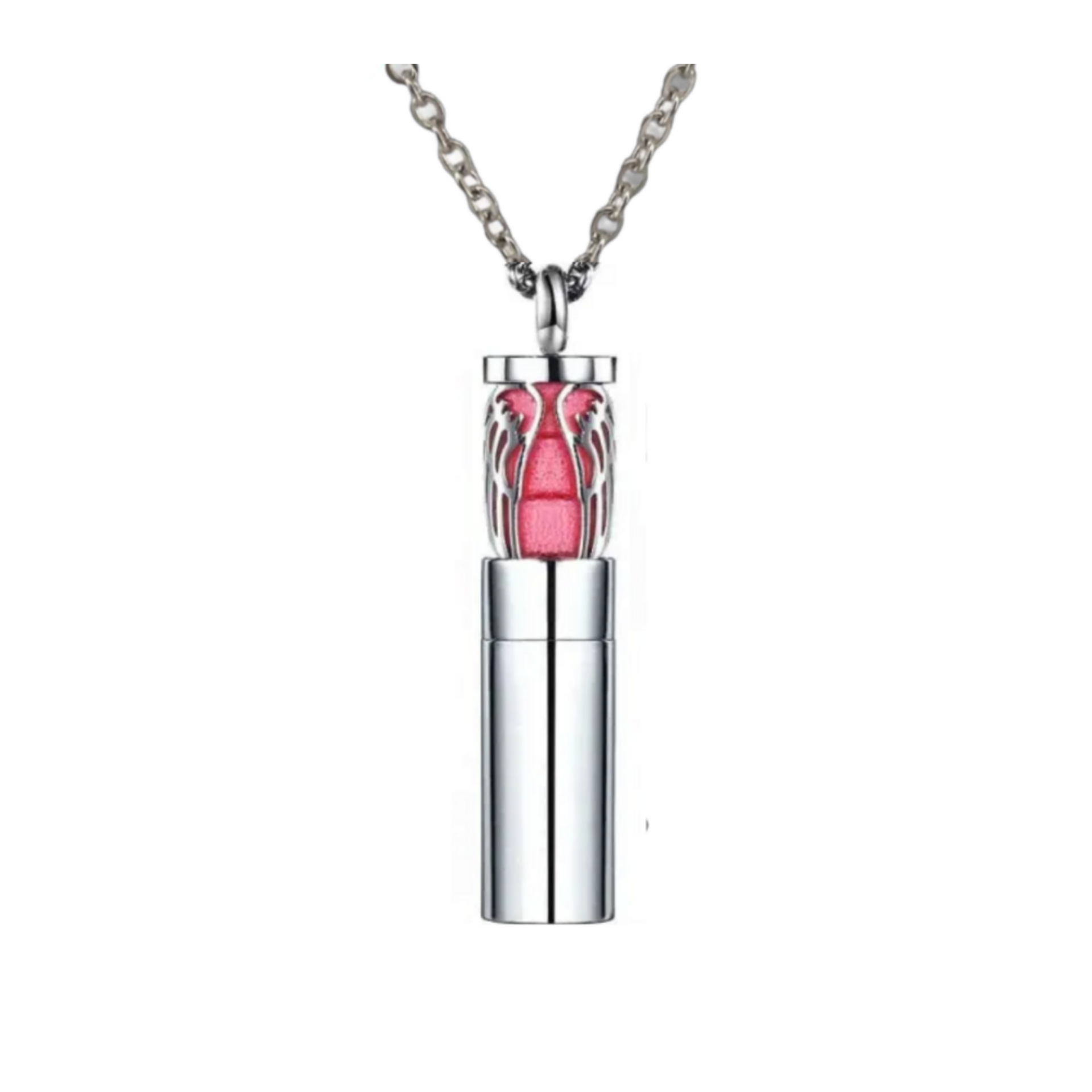 Аромакулон для эфирных масел, длинна 42мм из титановой стали 316L + цепочка 60см + 6 фетровых вкладыша. Вариант 7