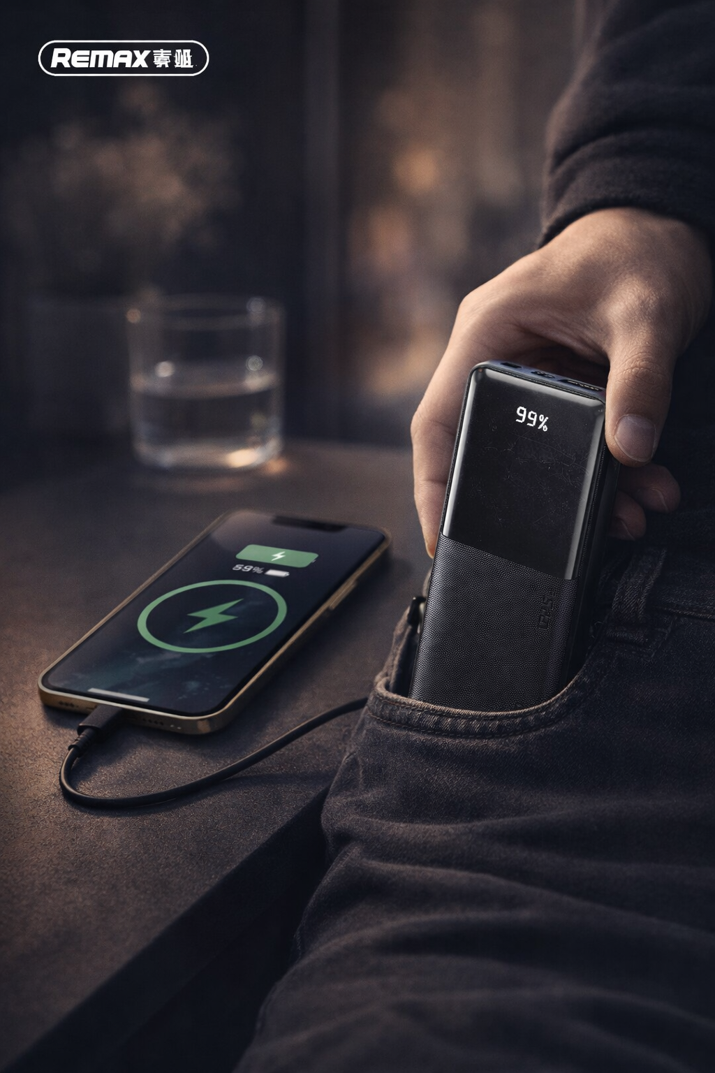 Портативный внешний аккумулятор, Power Bank Remax Повербанк RPP-622 10000 mah (черный )