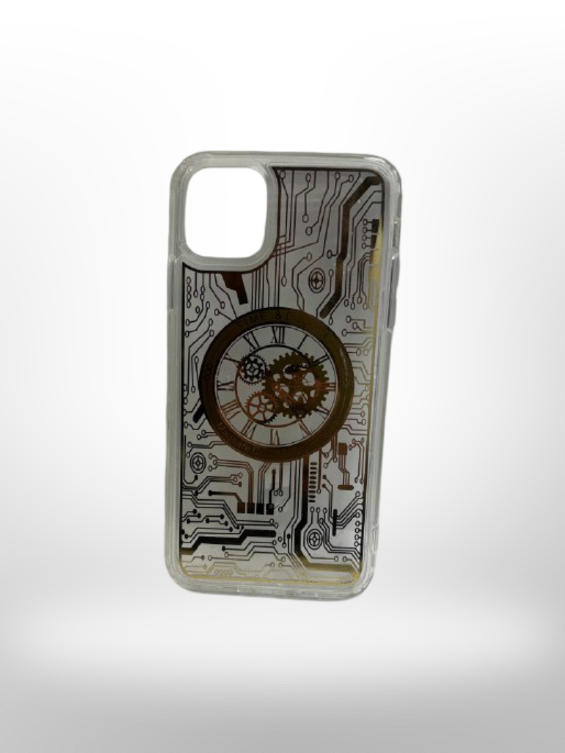 Защитный чехол - бампер, для телефона IPhone 11 Pro Max, принт золотой стимпанк, с magsafe