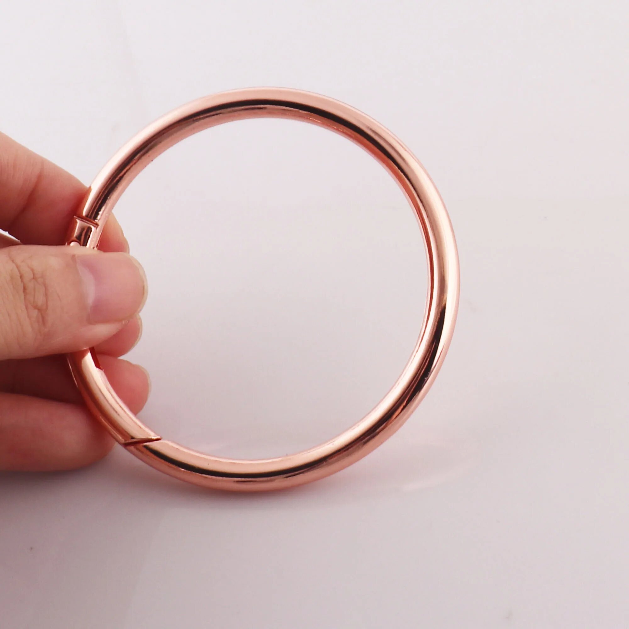 Металлические пружинные кольца 60 мм, 4 шт. Rose Gold