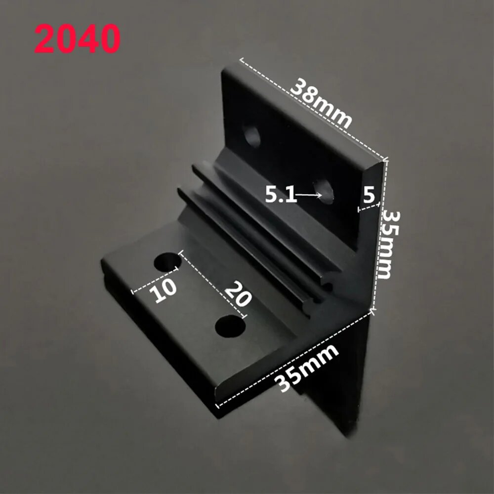 Угловой кронштейн VENSTPOW из алюминия 2020, 3030, 4040, 2040, 3060, 4080 2040 Black