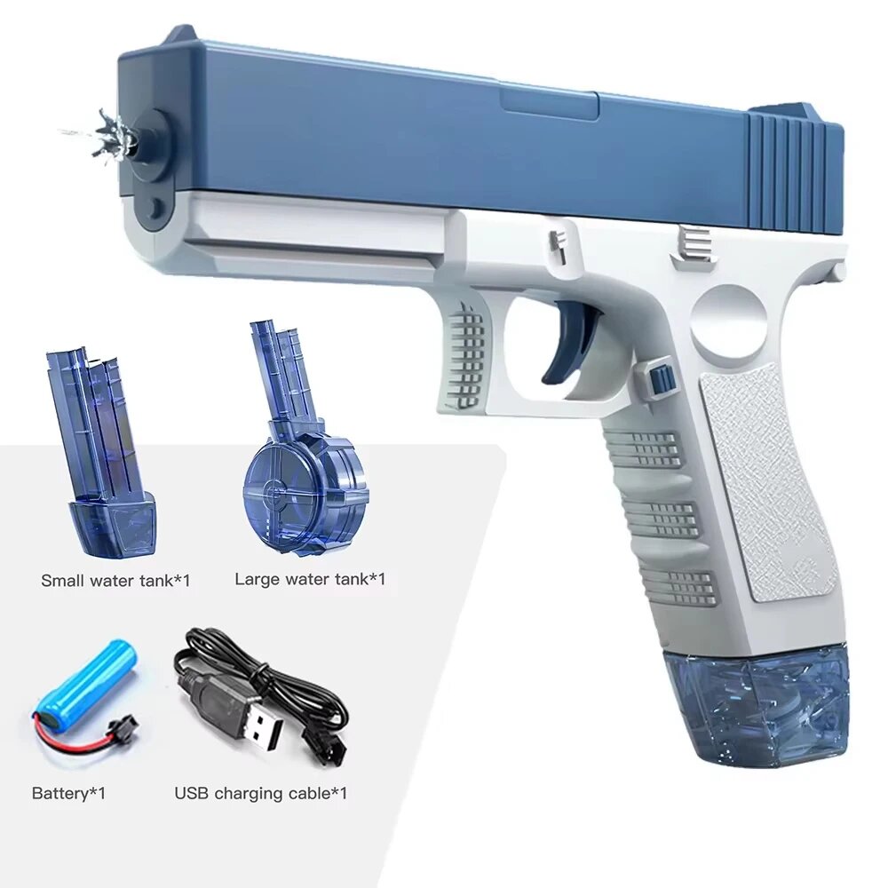 Электрический водяной пистолет M416 для летних игр Голубой, Electric water gun5