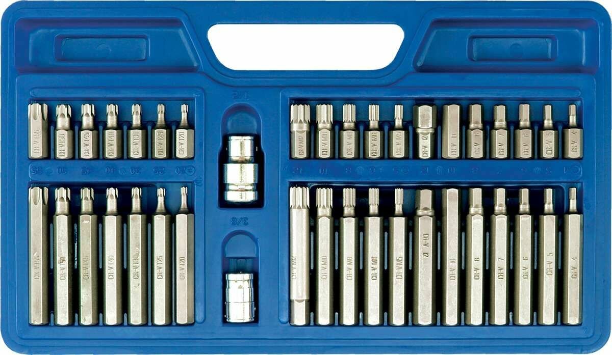 Набор бит 1/2" 40 предметов (HEX, TORX, SPLINE) пластиковый кейс