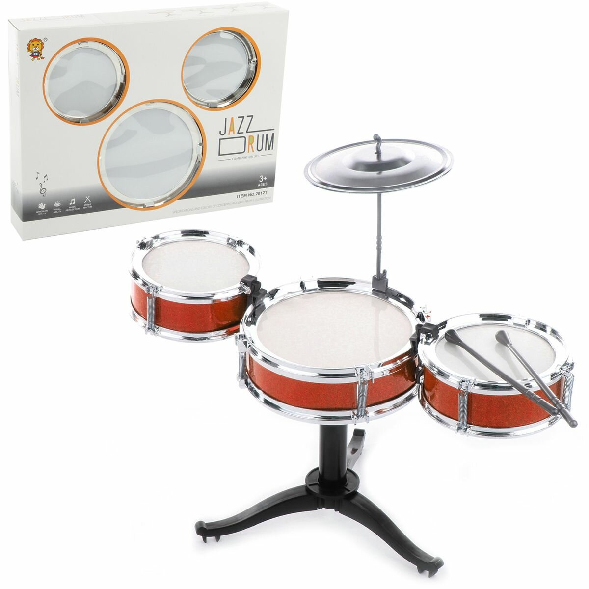 Детская барабанная установка 3 шт, Veld Co / Барабаны для детей, 133270