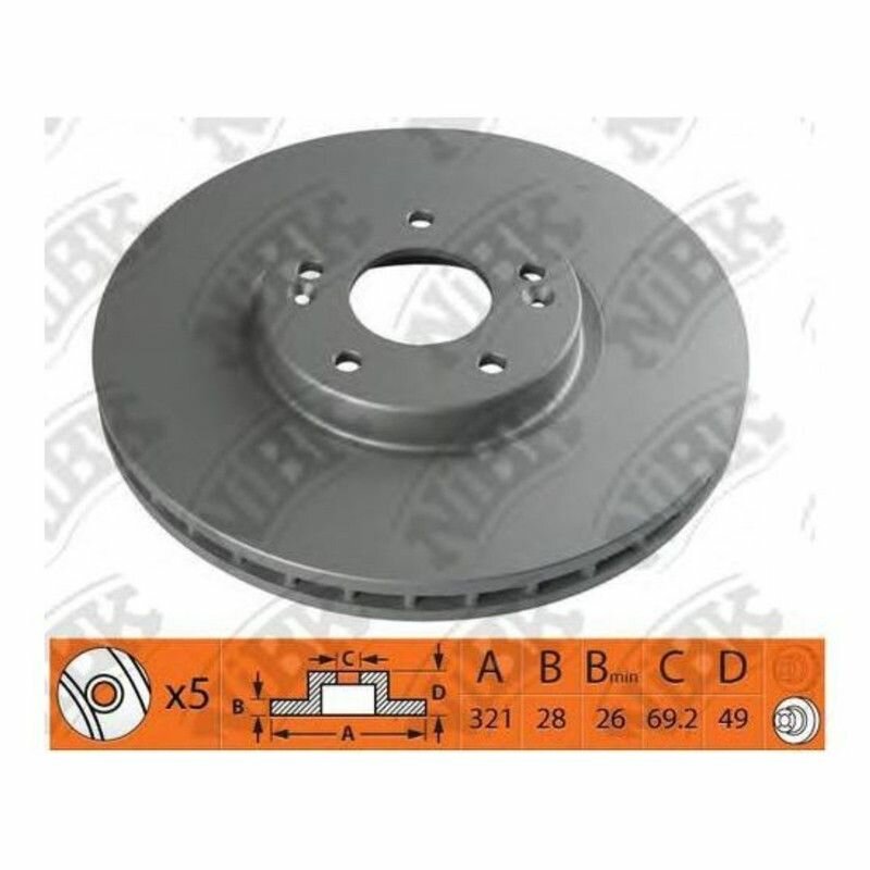 Диск тормозной передний для а/м Hyundai Santa Fe, KIA Sorento, NIBK RN1349