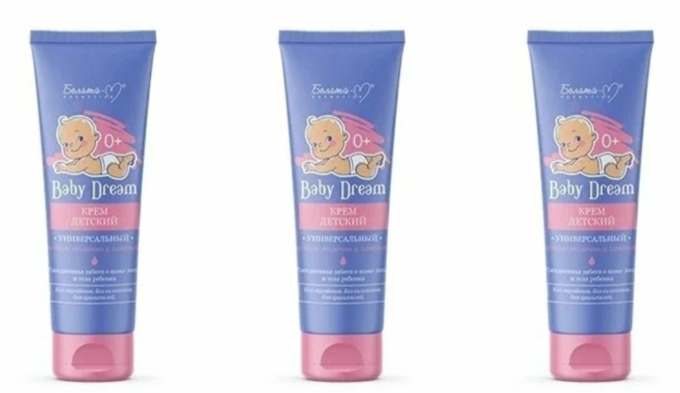 Крем детский Белита-М, Baby Dream, универсальный Овсяное молочко и пантенол, 150 г, 3 шт