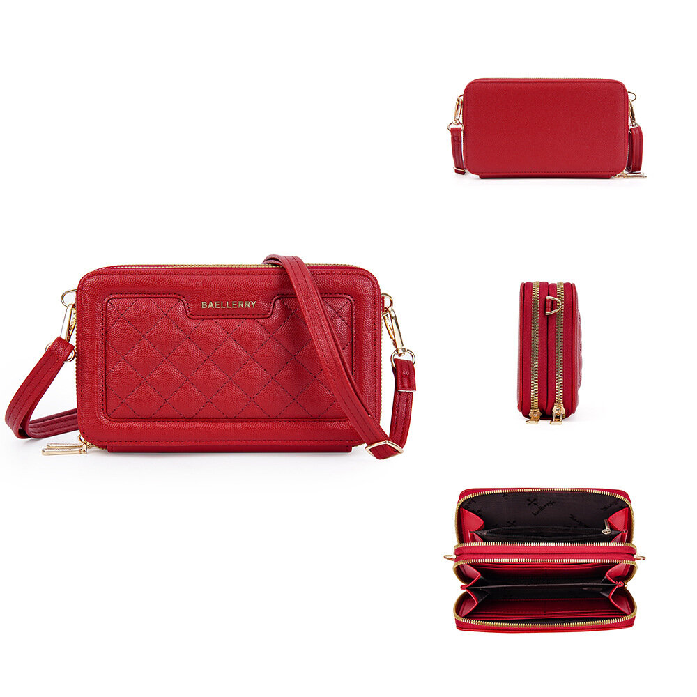 2026 Новая женская сумка Baellerry, кросс-боди, стеганая, с двойной молнией, модная сумка через плечо, кошелек