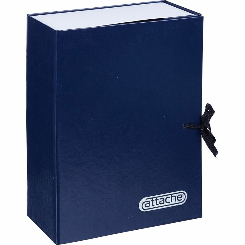 Папка-короб архивная ATTACHE, 10см, бумвинил, синяя 118877