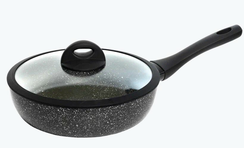 Сотейник 26см SCOVO Hi-Black HB-021, алюминий, антипригарное покрытие, черный