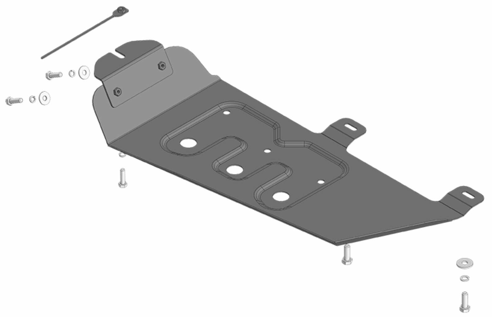 Усиленная защита раздаточной коробки (2 мм, сталь) для Tank 300 2021-, Tank 500 2021- Motodor.73107 (89x87,4x3)