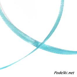 Атласная лента ATL-8103 голубая 3 мм, цена за 30 м.