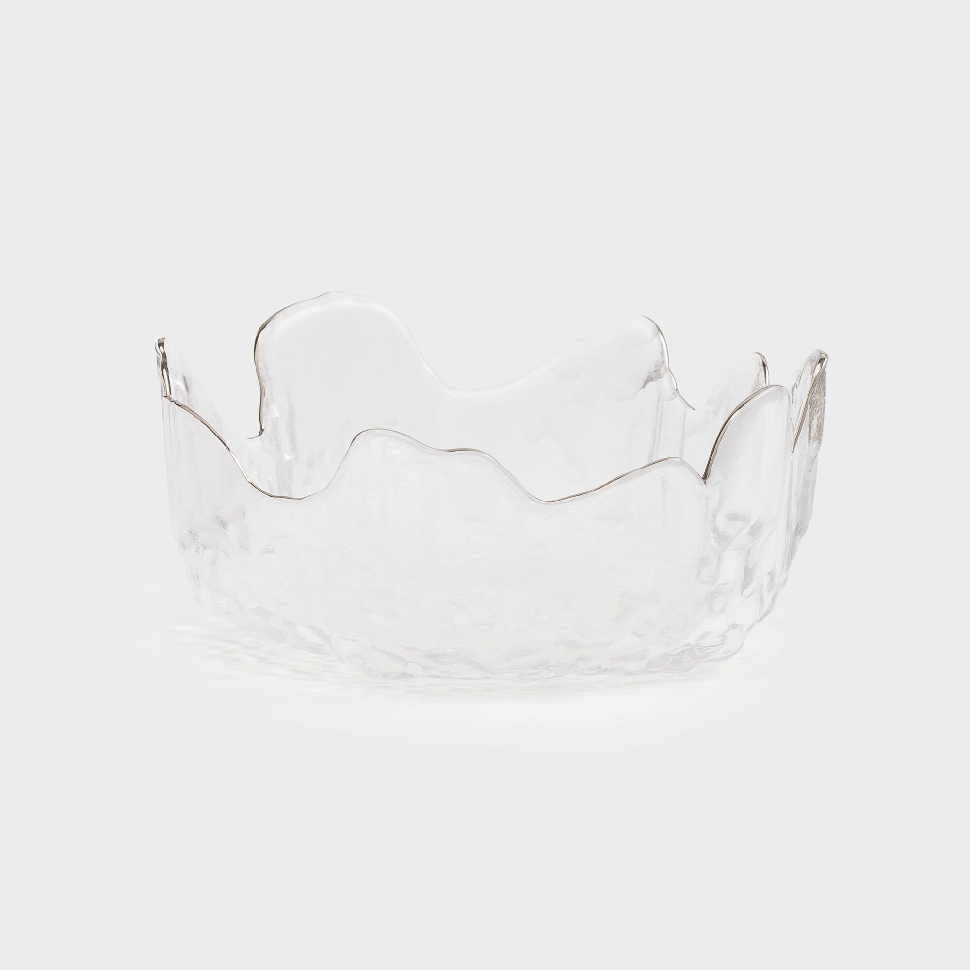 Пиала, 13х6 см, стекло, с серебристым кантом, Nautilus silver, Kuchenland