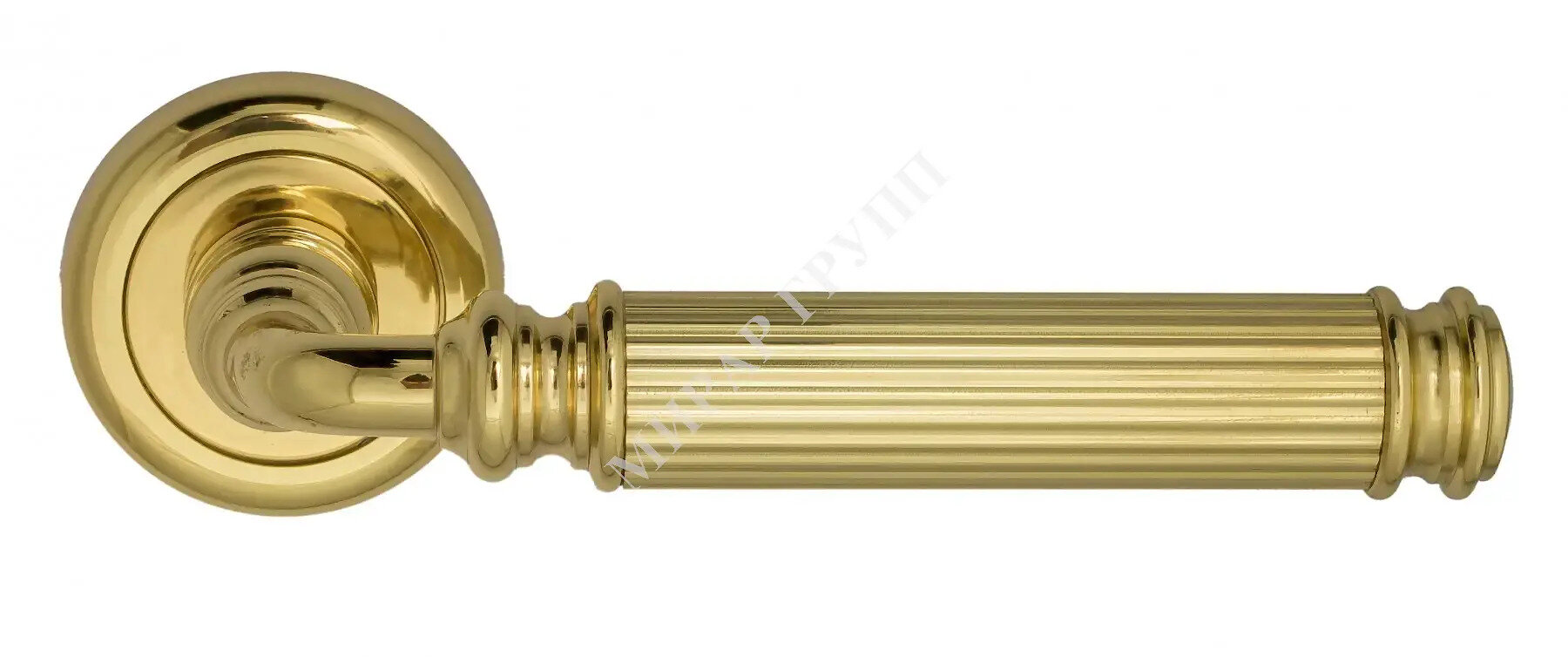 Дверная ручка на круглом основании Fratelli Cattini "ENCIA" D1 на круглой розетке полированная латунь