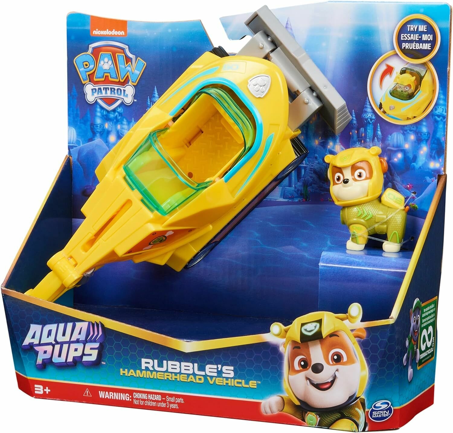 Paw Patrol Aqua Pups Rubble Vehicle Щенячий Патрн Щебень