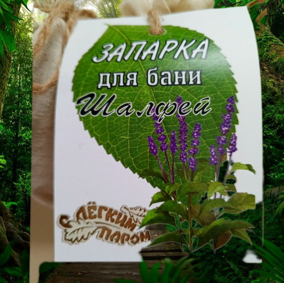 Запарка для бани . Шалфей в мешочке, бязь. 5 штук в упаковке