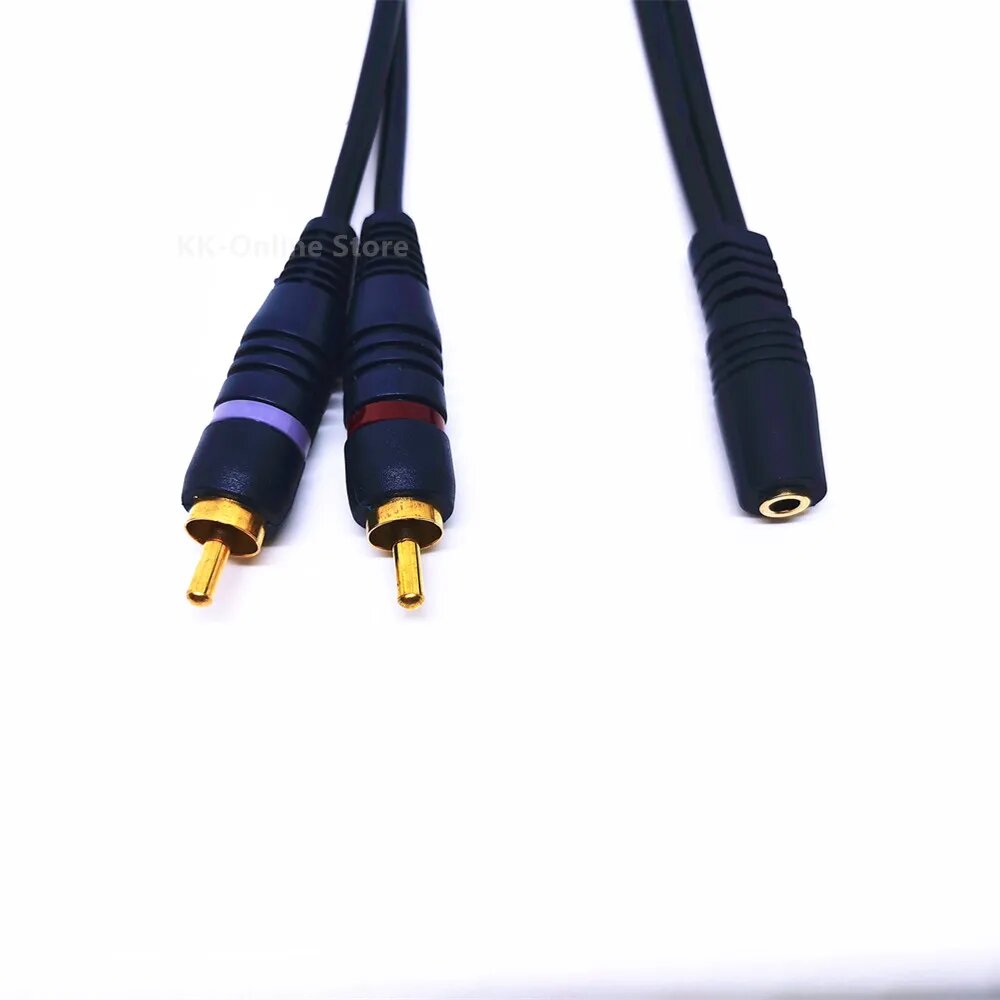 Кабель 2RCA - 3.5 мм AUX, черный