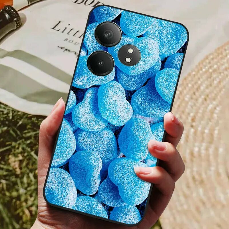 Чехол для телефона Realme GT 6 Чехол, силиконовый черный бампер, мягкий чехол Синий, 38, Realme GT 6