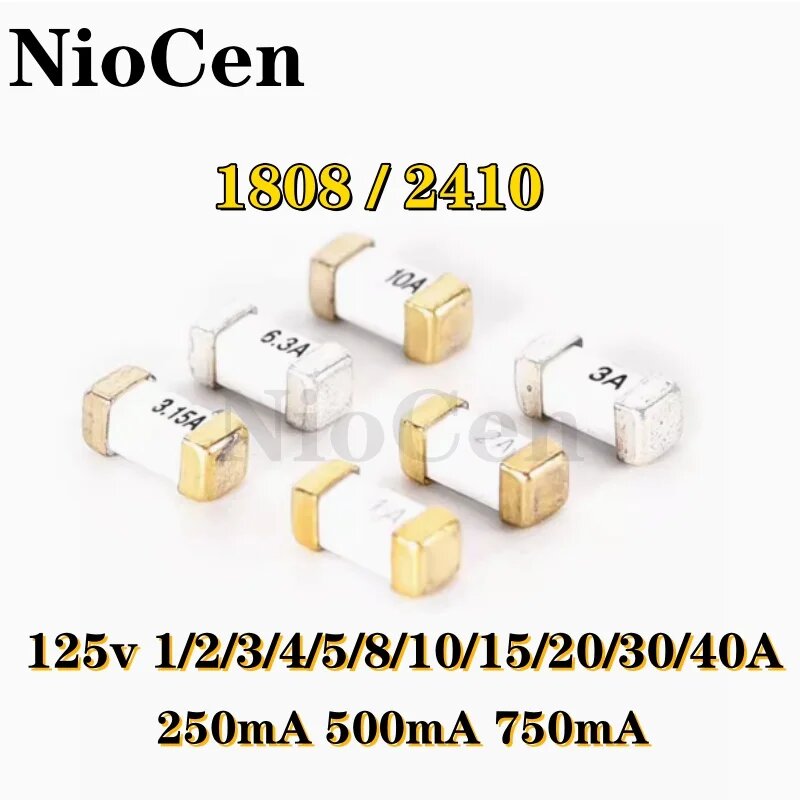 NioCen чип выдувной предохранитель 1808/2410 125V 1A-40A (10 шт) 125V 4A