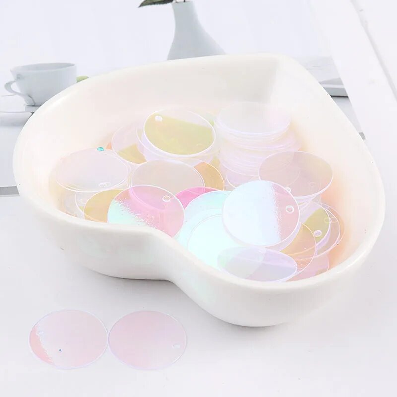 Круглые блестки isequins 6-30 мм 28 цветов Белый, 6mm 10g 600pcs, AB Transparent