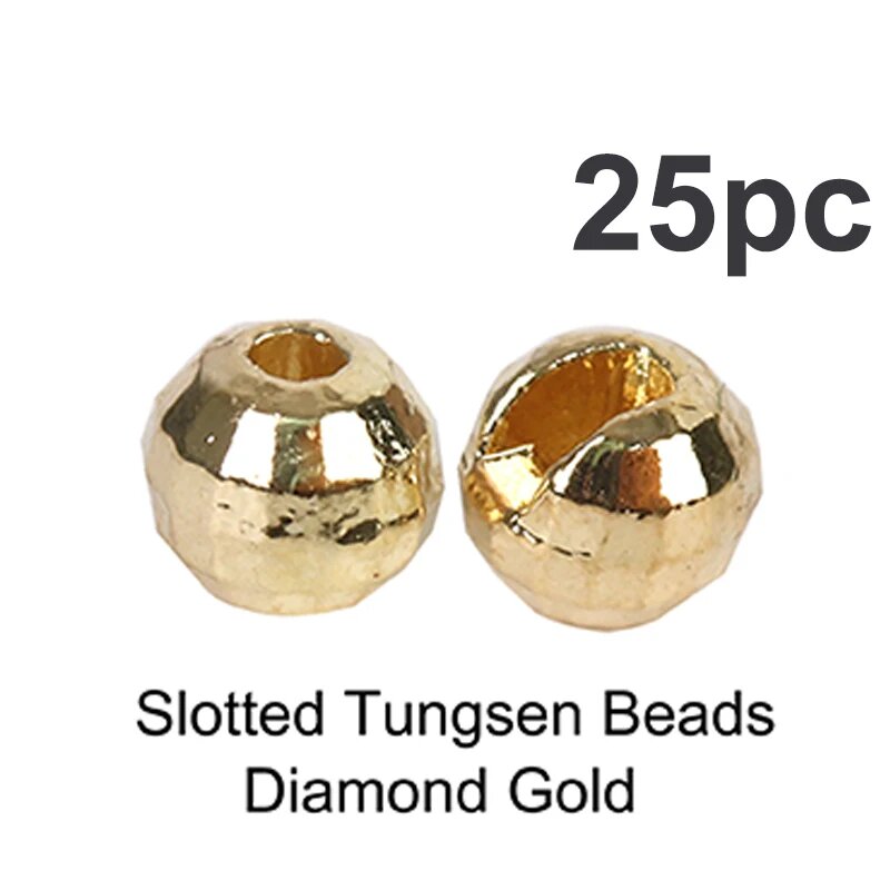Maximumcatch 25 шт. вольфрамовые алмазные бусины для мушек 2.5mm, Gold