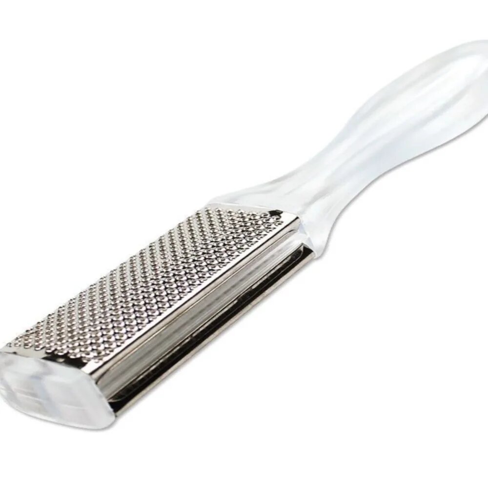 Новая серебряная шлифовальная машинка для ног, нескользящая рашпиль для ног из нержавеющей стали, удобная ручка, инструмент для педикюра для ног