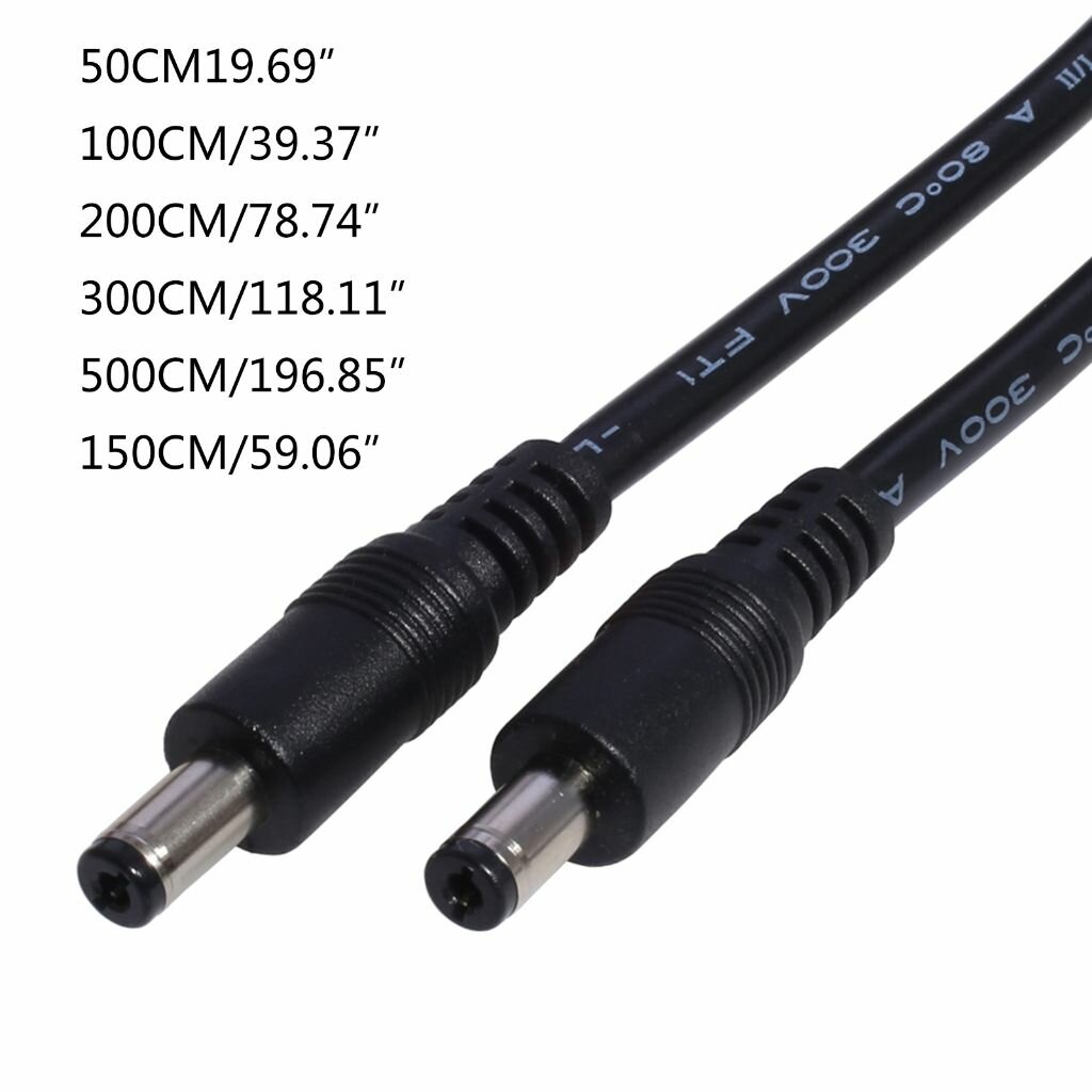 DC5521 к кабелю, 18AWG DC5,5 мм x 2,1 мм, штекер, адаптер питания, провод для светодиодного динамика
