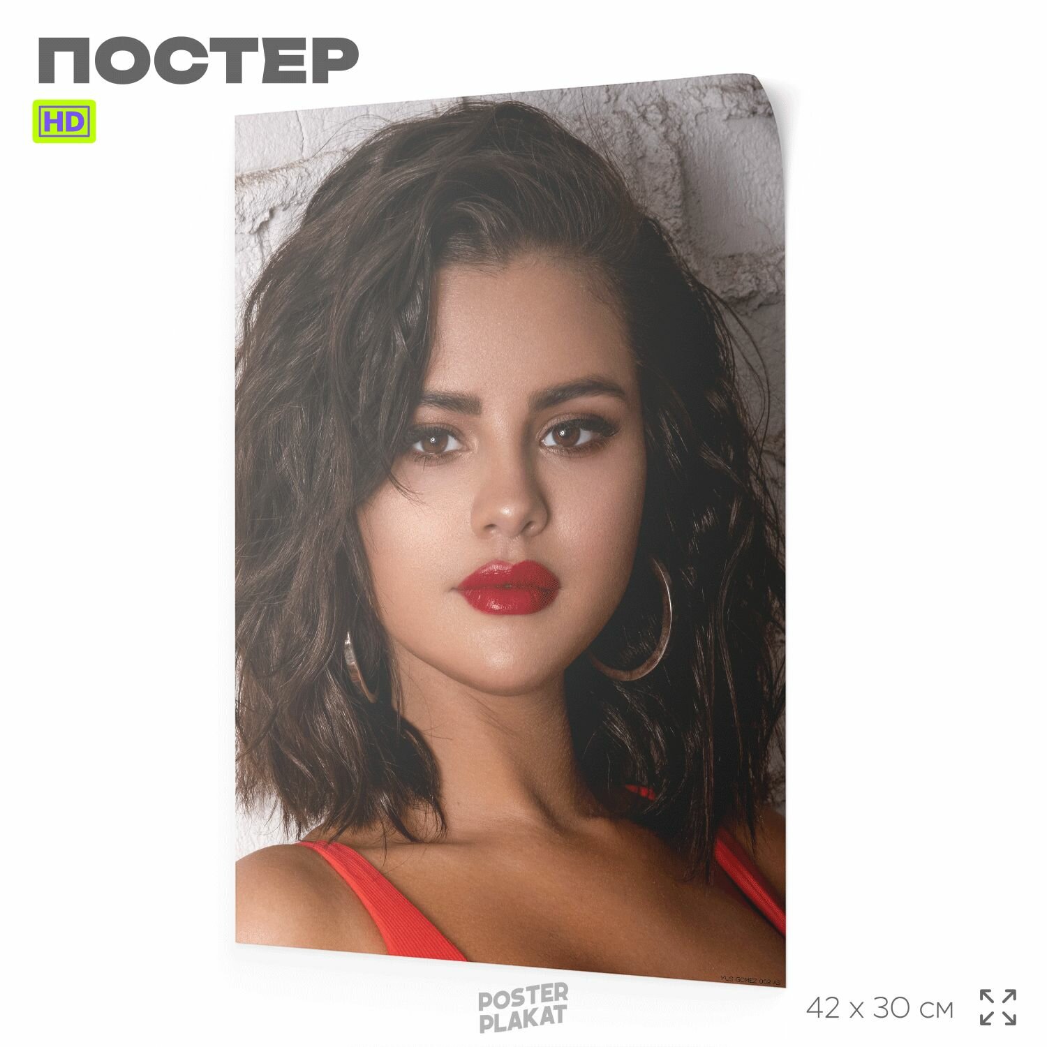 Постер с певицей Selena Gomez, Селена Гомеc, А3 (420х297 мм), интерьерный, SilverPlane