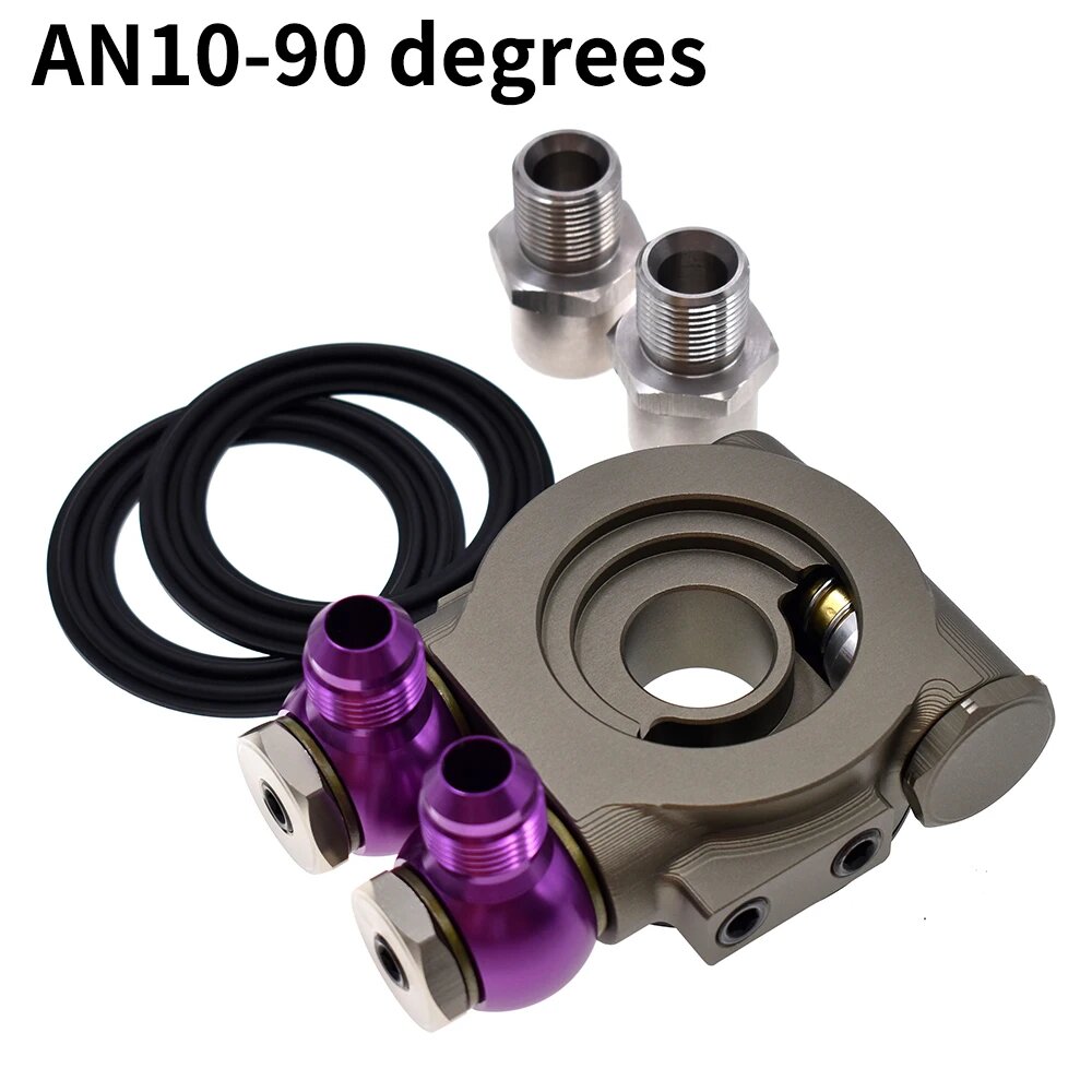 Адаптер радиатора масла универсальный автомобильный фильтр модификация масляное охлаждение комплект вращающийся на 360 ° Соединительный адаптер термостата 80 ° AN8 AN10 90 degrees AN10