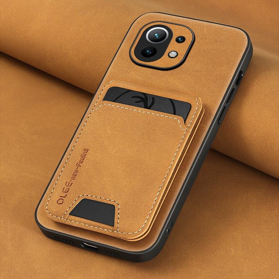 OLGE Кожаный Чехол Для Xiaomi Mi 11 (Ксиоми ми 11, Ксяоми ми 11, Сяоми ми 11) С Картхолдером , Противоударный , Нескользящий И Удобный