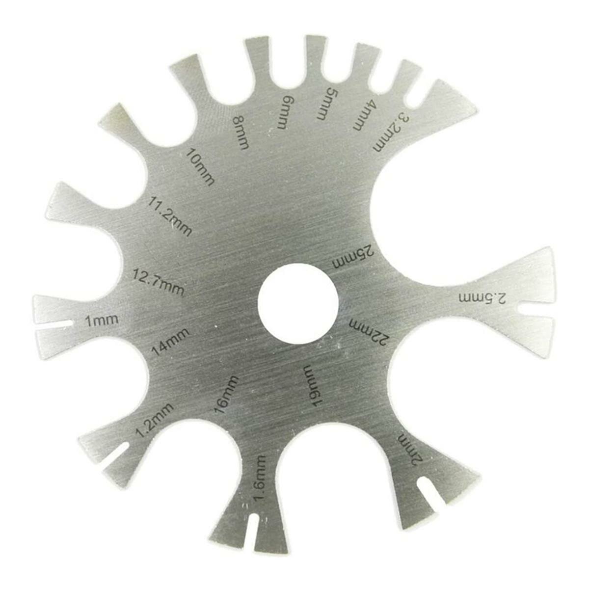 Измеритель пирсинга, ювелирные изделия для пирсинга из нержавеющей стали, измерительный диск, размеры 18G-0G, линейка-калибр