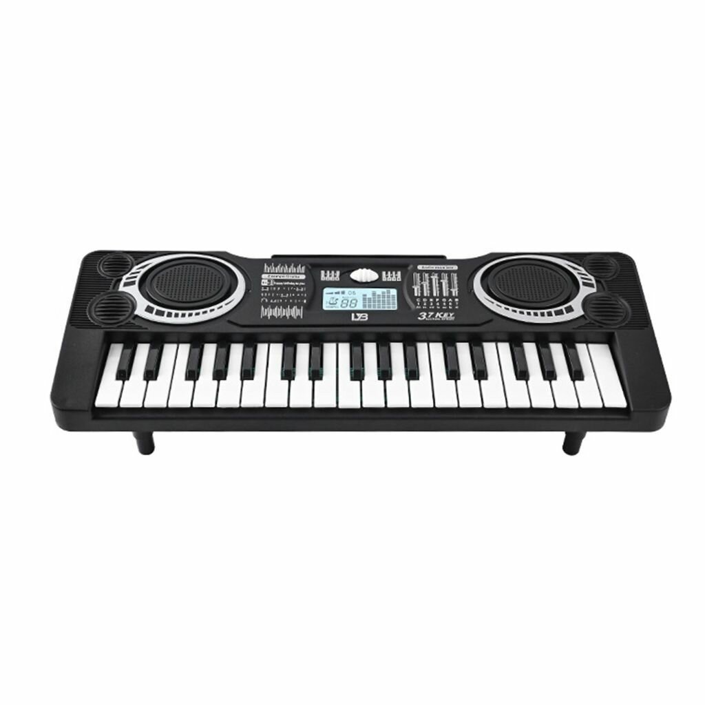 Многофункциональная электронная клавиатура с 37 клавишами-черный