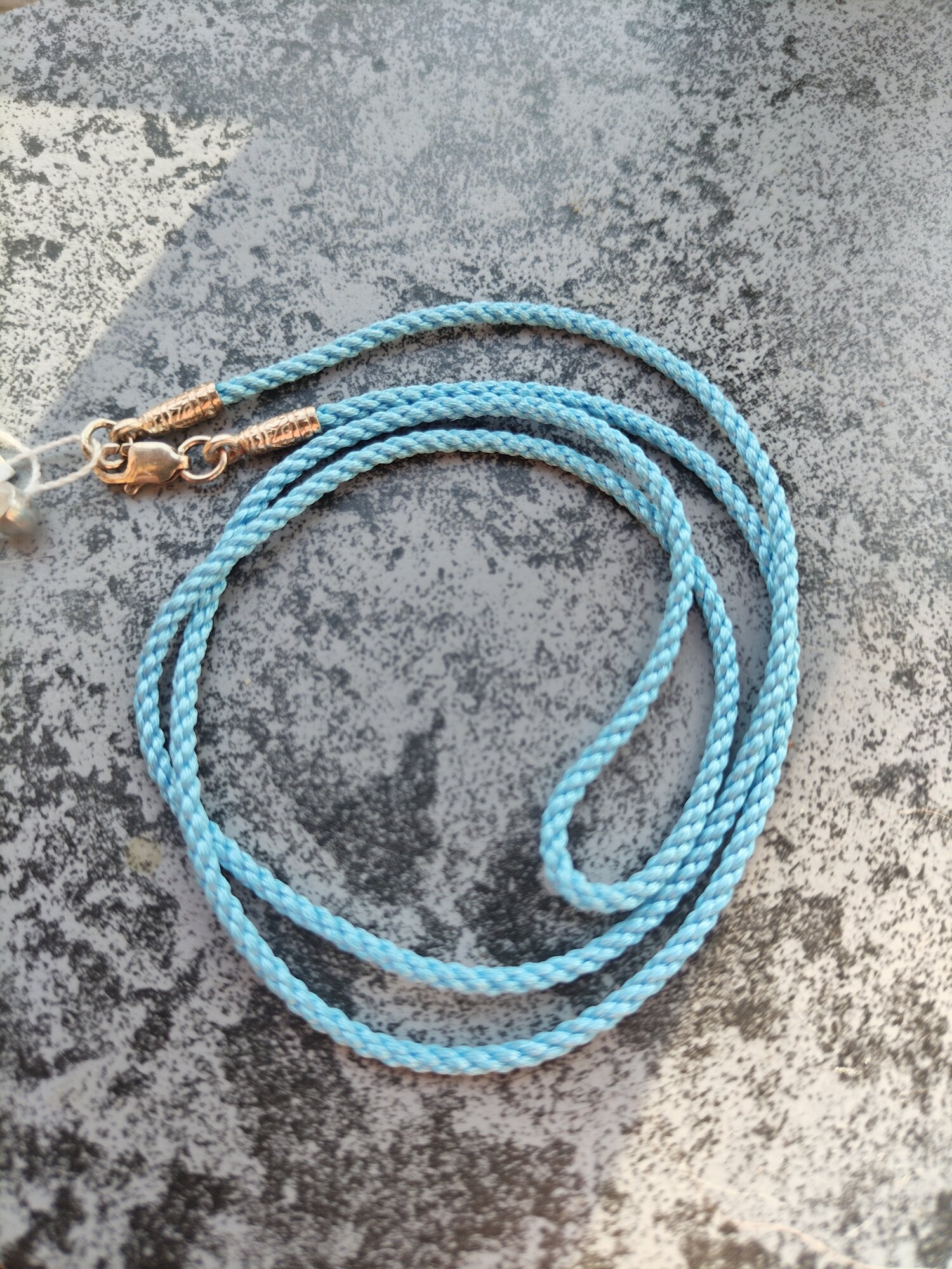 Шнур, серебро, 925 проба, родирование