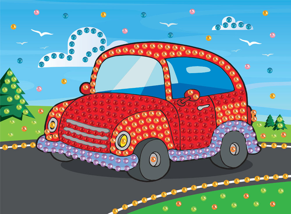 "Hobbius" MDS-05 Мозаика 19.5 x 26.5 см №01 Машинка