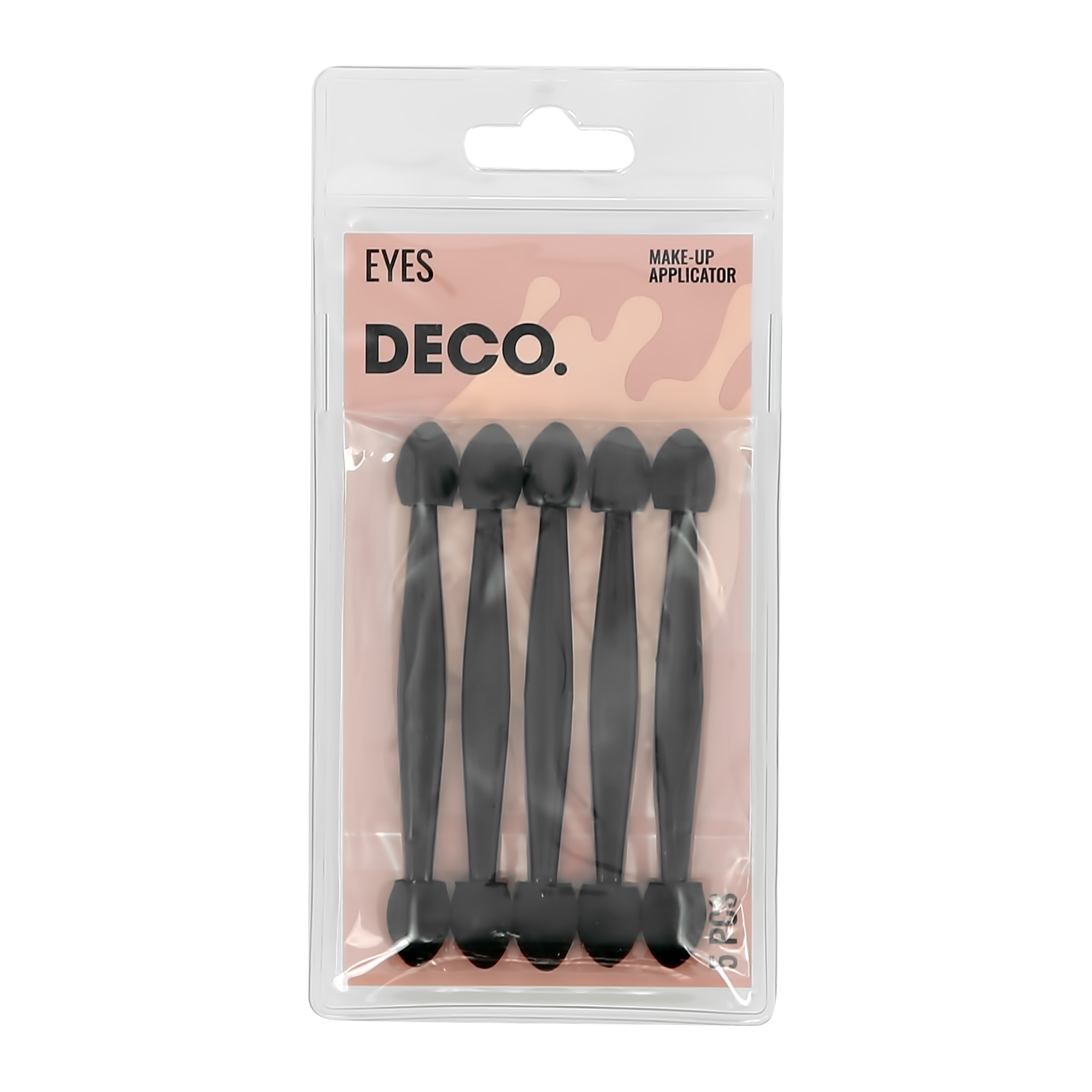 Аппликаторы для теней DECO. двусторонние 5 шт, латексные, черные
