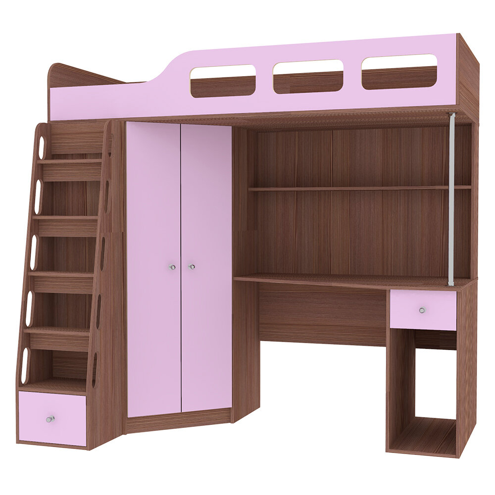 Астра-7 кровать чердак Бодего Темный Ирис