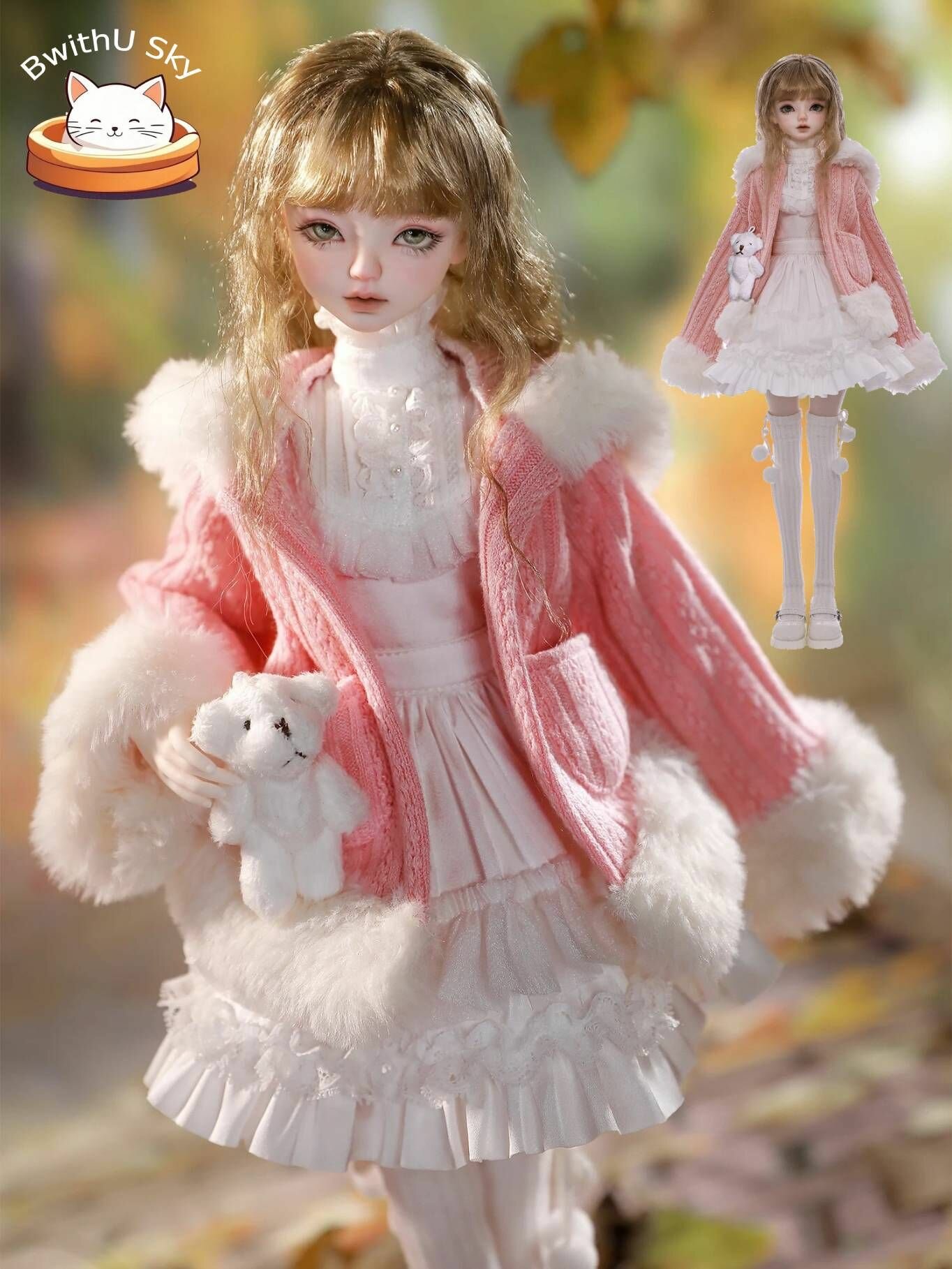 BwithU Lynn Bjd 1/4 Вязаный стиль с подвижными суставами Модная кукла для девочек