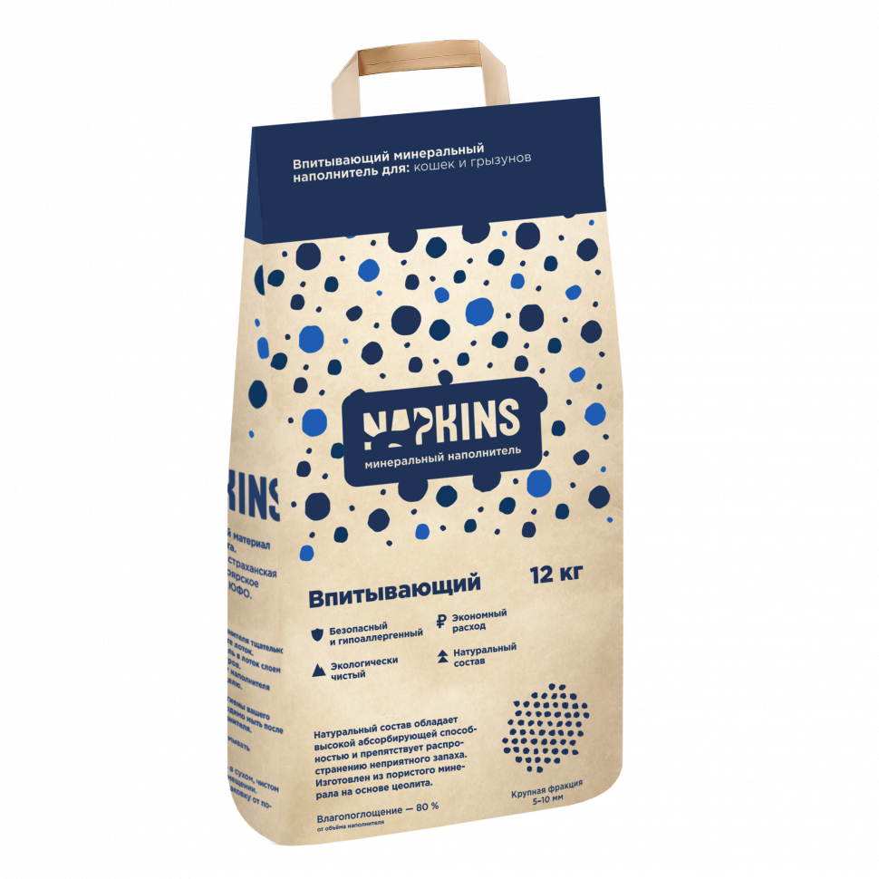 Napkins Впитывающий наполнитель для кошек (крупная фракция) (12 кг)