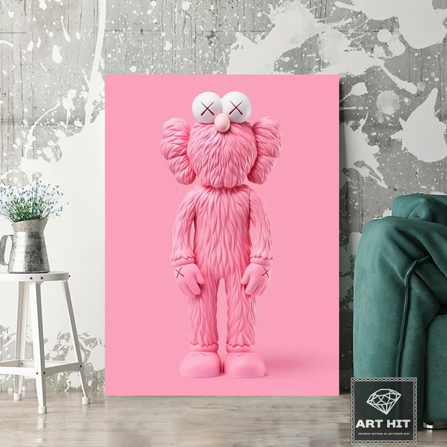 Картина Kaws, интерьерная картина кавс, 50х70